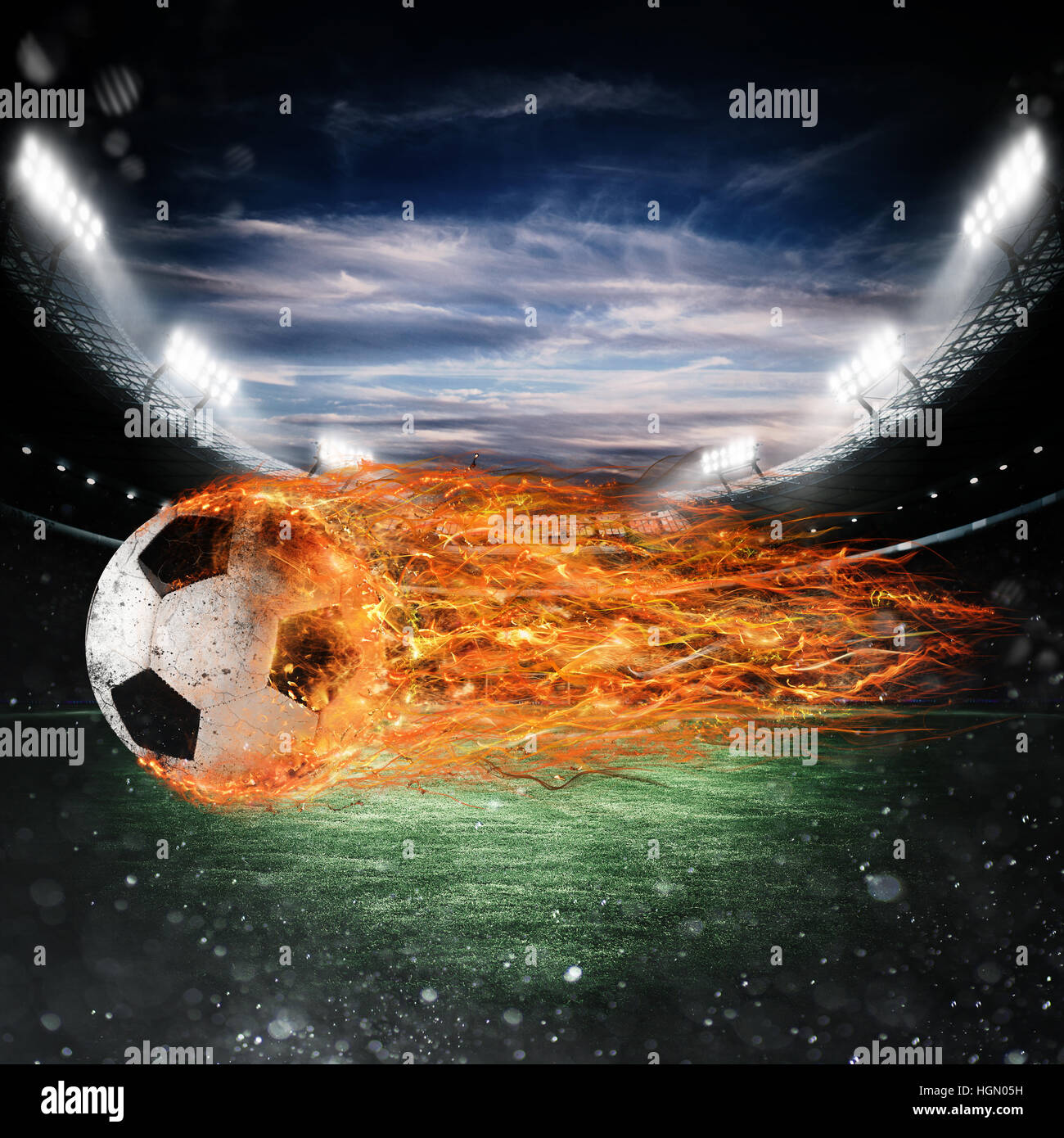 Long Soccer Ball With Flames