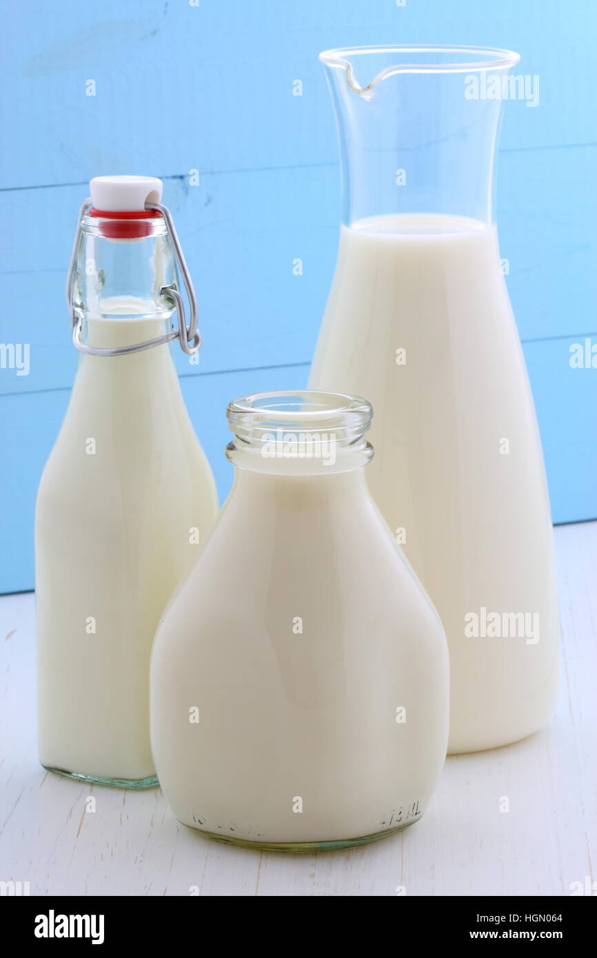 Delicious fresh milk, one of the primary sources of nutrition Stock ...