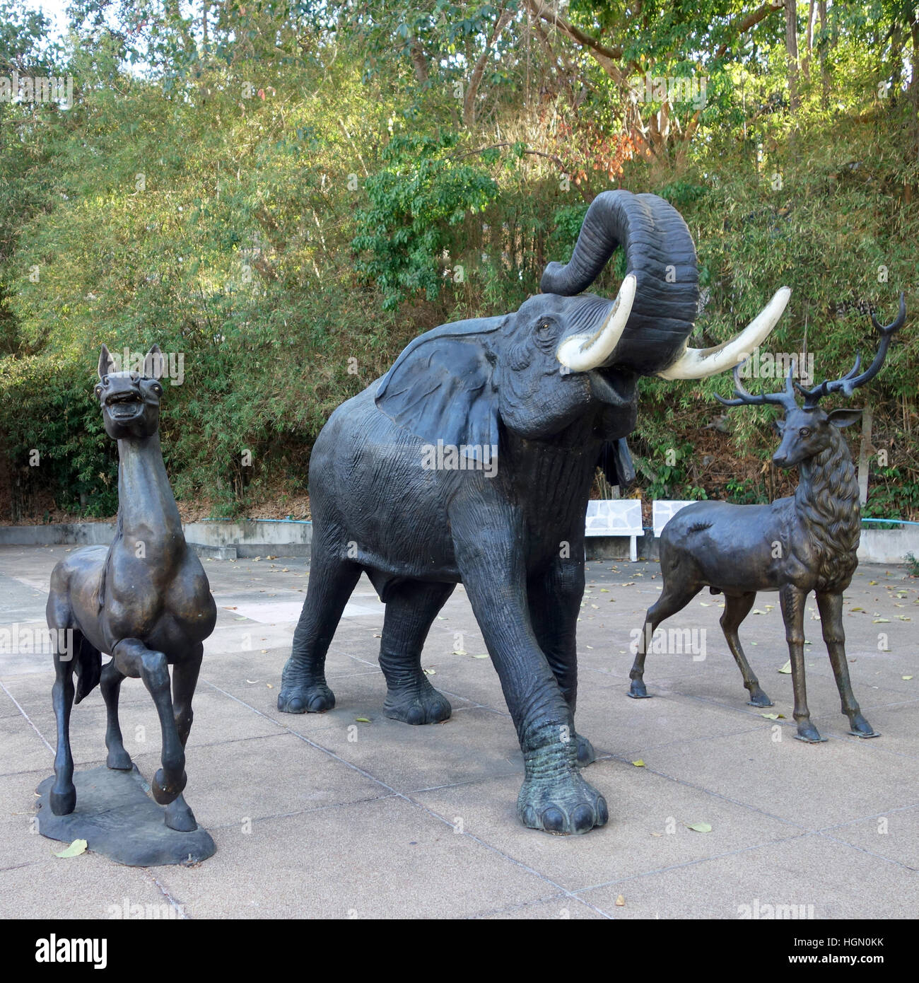 statue and park,Pattaya, Thailand (Phra Tmanak Hill - Khao Phra Bat ...