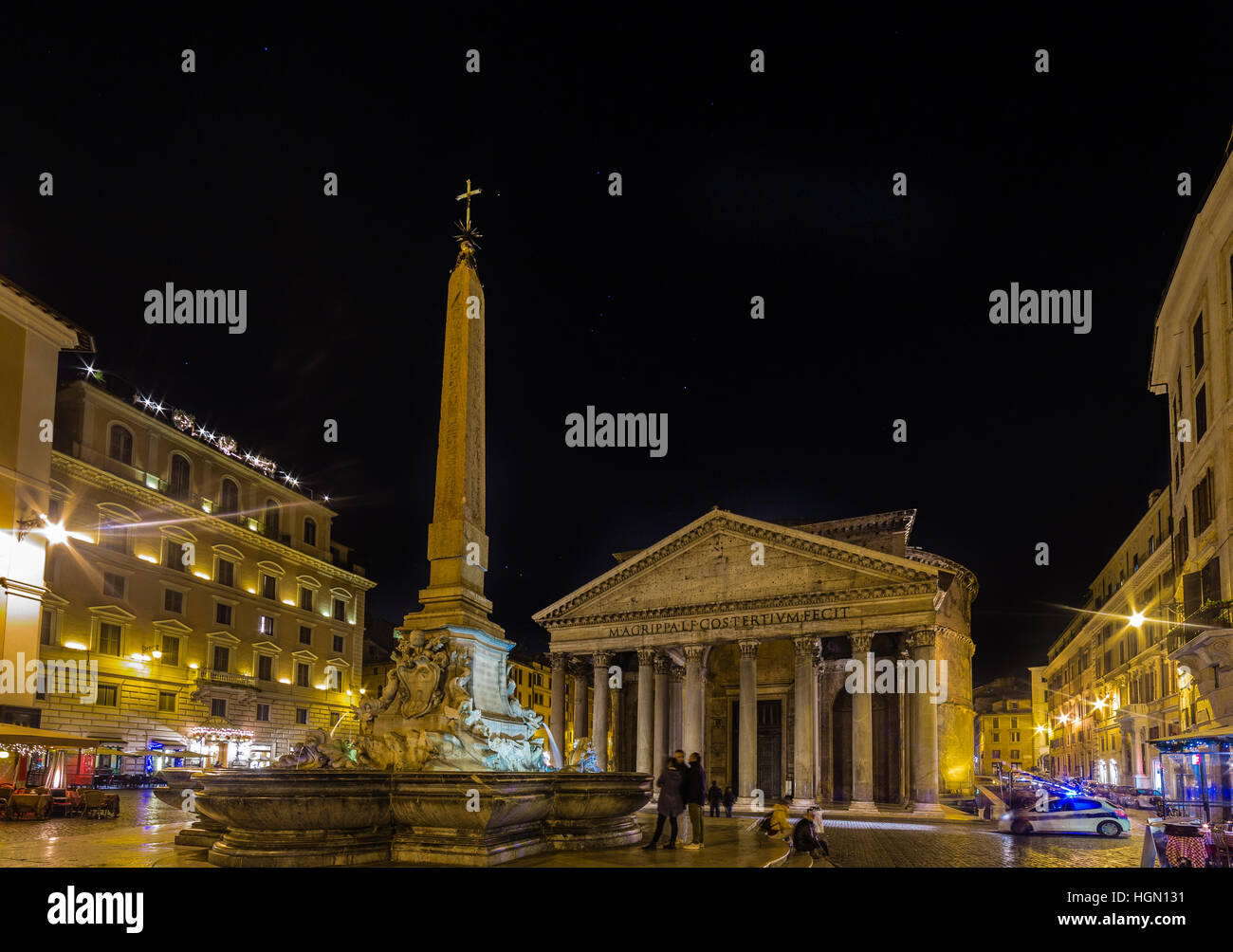 square in the historic center of Rome at night Stock Photo - Alamy