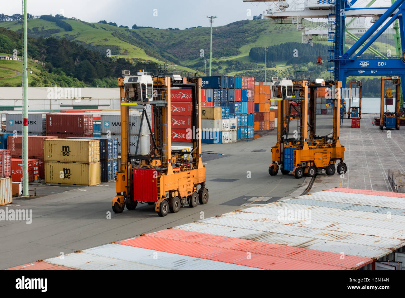Freight handling containers port chalmers hi-res stock photography and ...