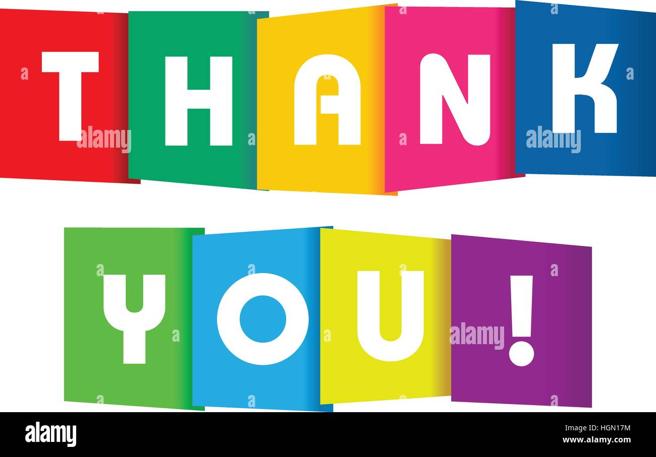Thank you paper text on a white background Stock Vector Image & Art - Alamy