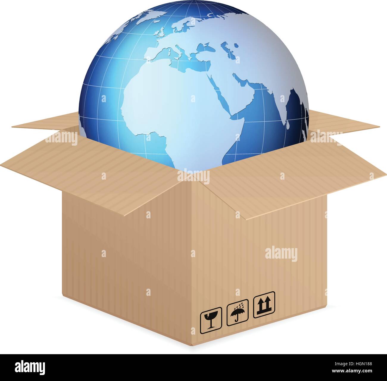world globe in box on a white background Stock Vector Image & Art - Alamy