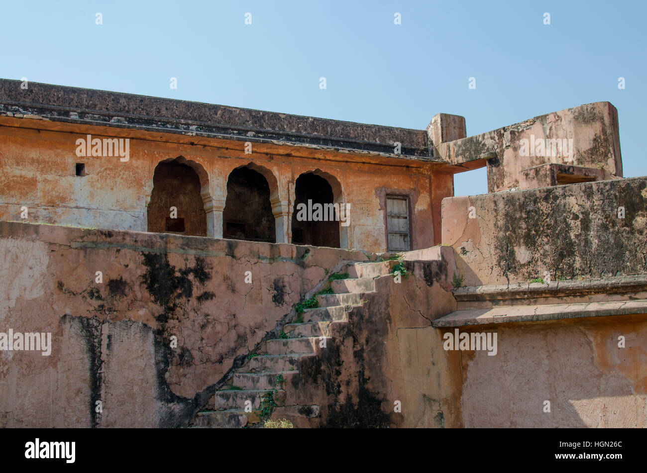 Architectural construction a fort Djaygarh in Jaipur India,a fort ...
