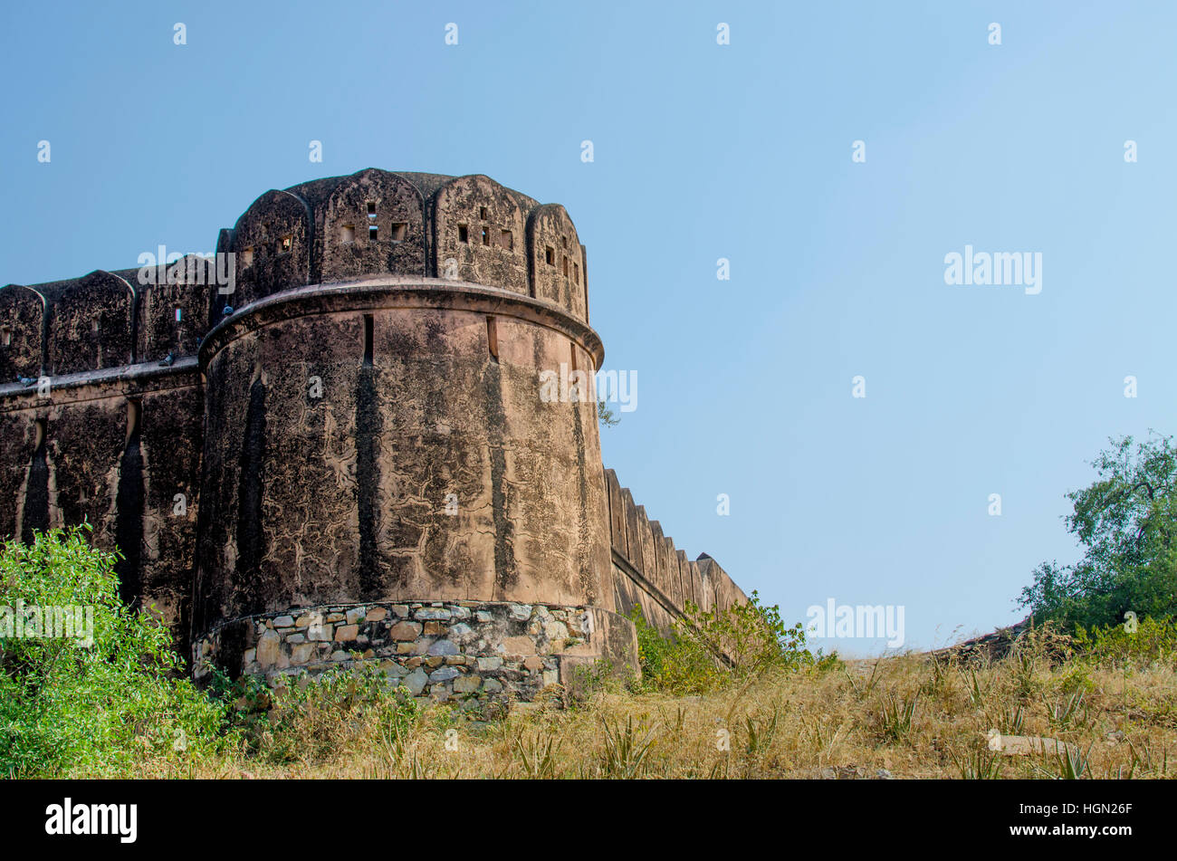 Architectural construction a fort Djaygarh in Jaipur India,a fort ...