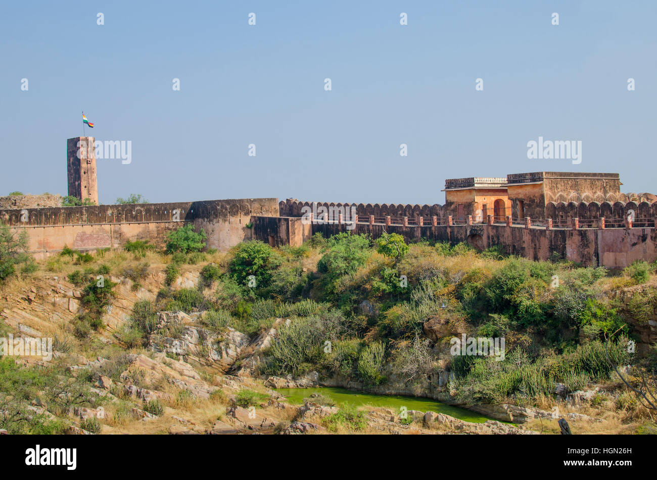 Architectural construction a fort Djaygarh in Jaipur India,a fort ...