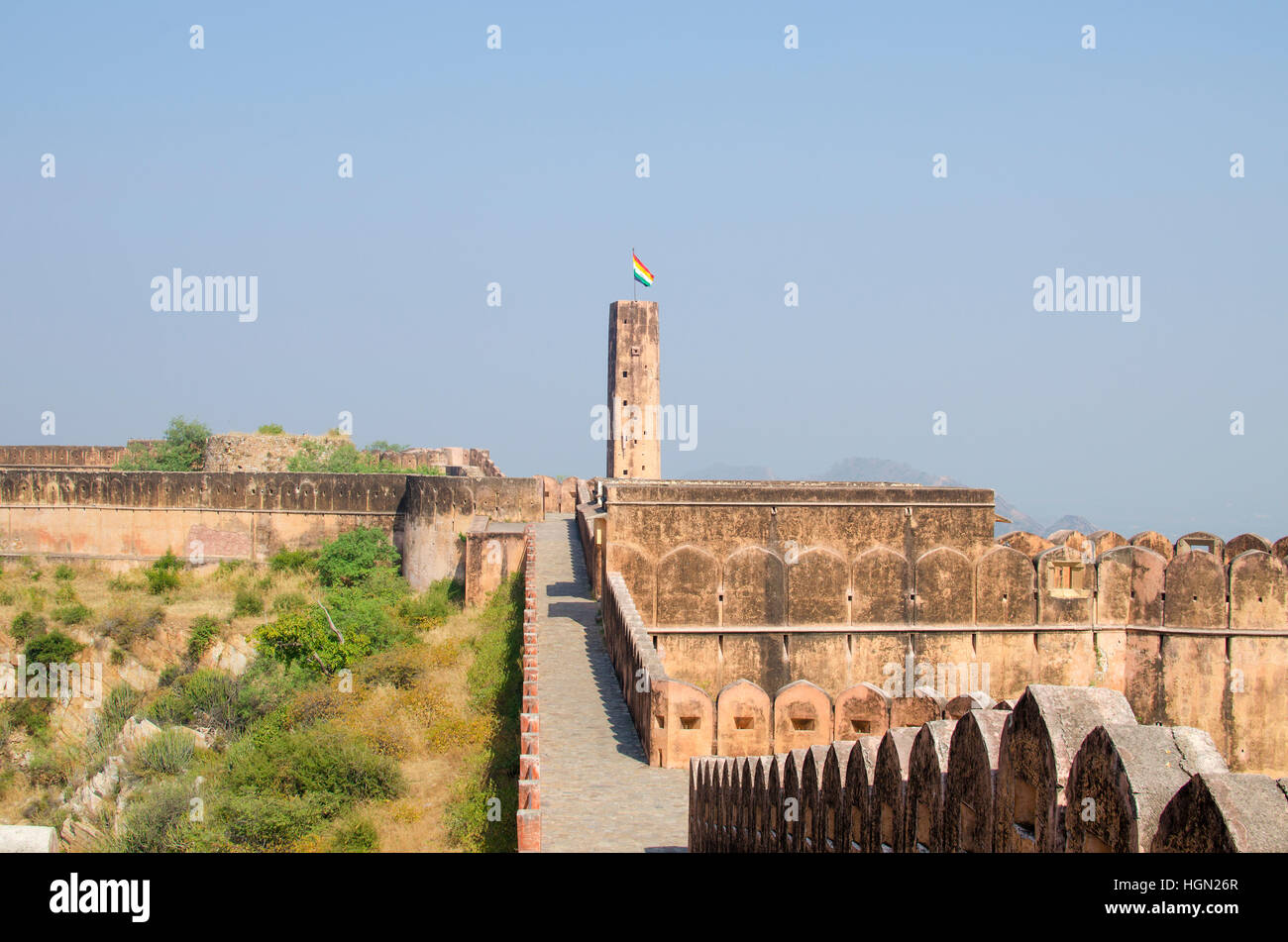 Architectural construction a fort Djaygarh in Jaipur India,a fort ...