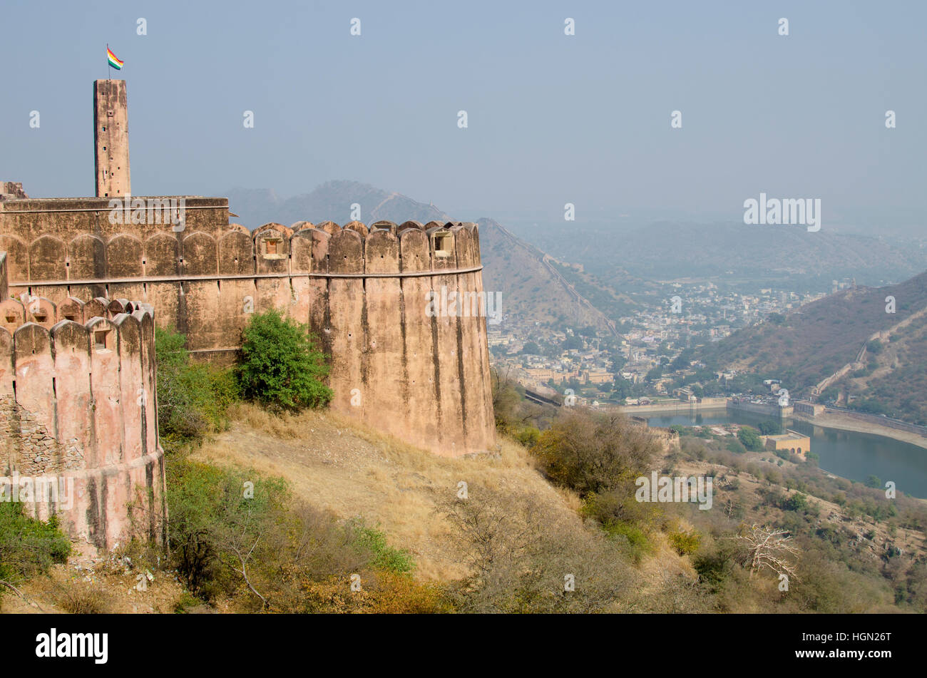 Architectural construction a fort Djaygarh in Jaipur India,a fort ...
