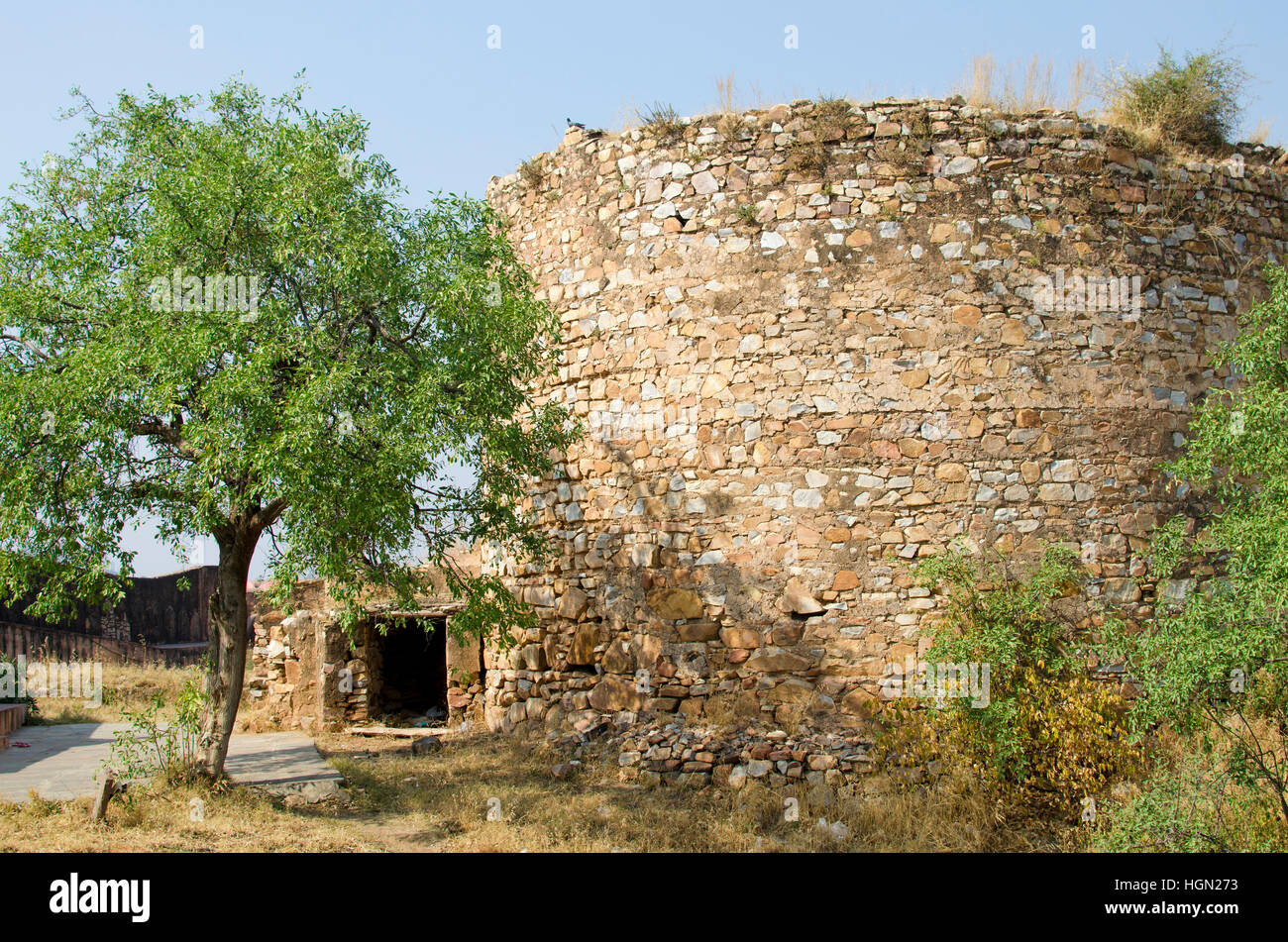 Architectural construction a fort Djaygarh in Jaipur India,a fort ...