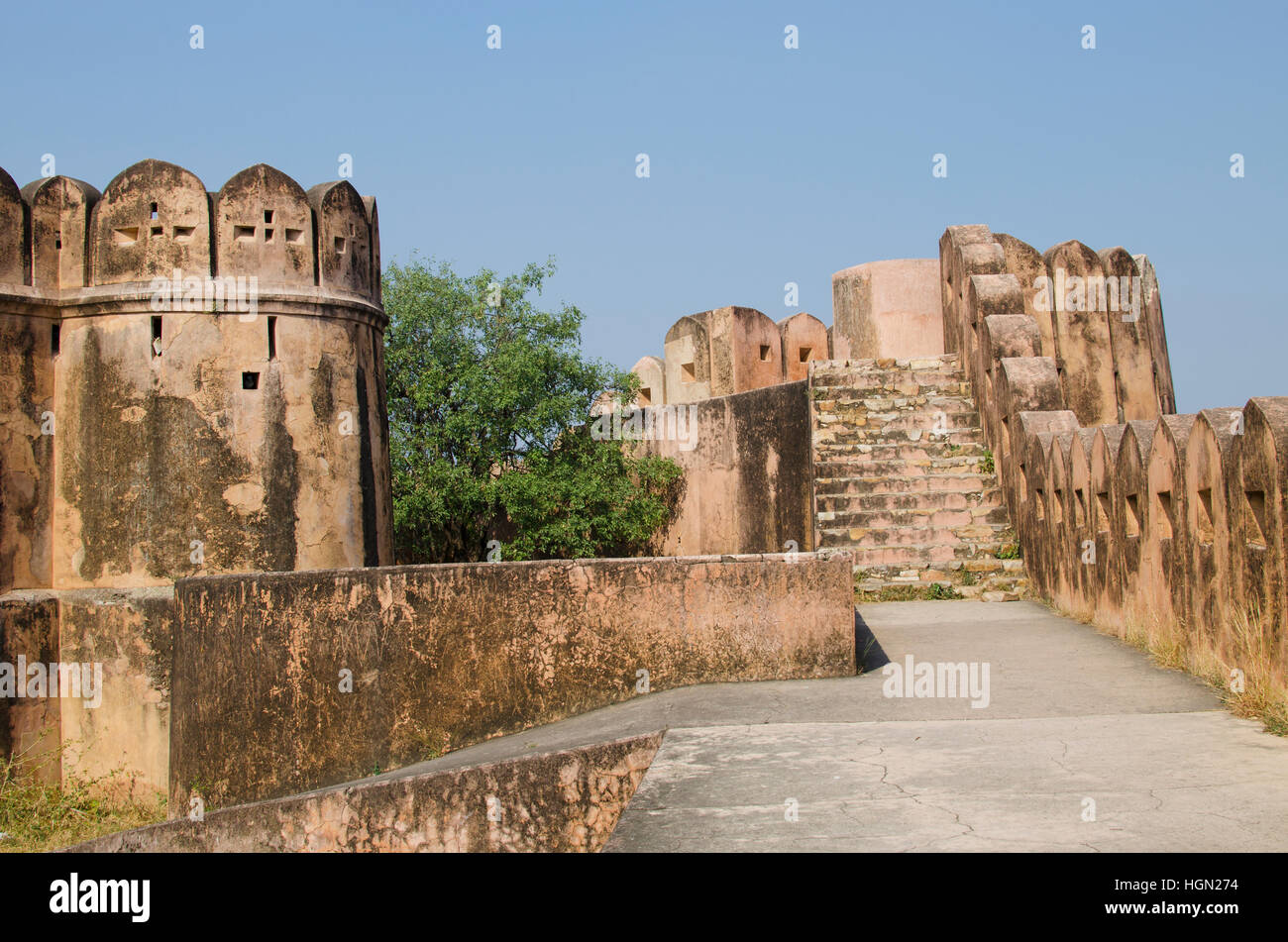 Architectural construction a fort Djaygarh in Jaipur India,a fort ...