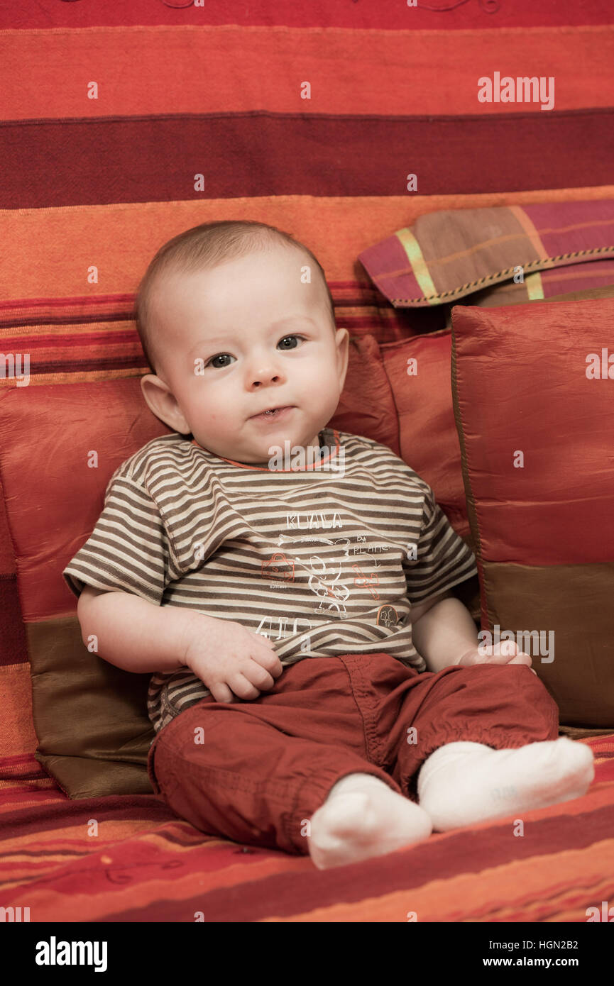 Portrait of a baby at home in her room, France Stock Photo - Alamy