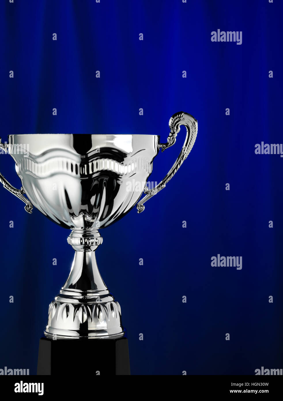 Cup Trophy Blue Background High Resolution Stock Photography and Images ...