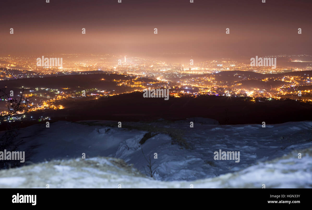 Iasi city skyline at night, Romania Stock Photo - Alamy