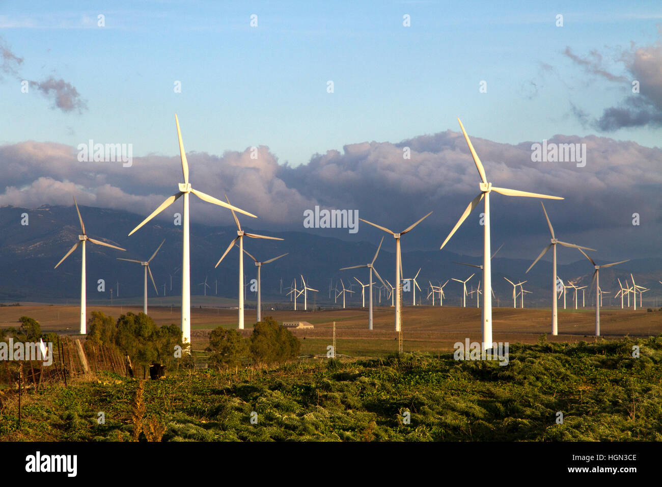 wind farms turbines Andalusia Spain electricity energy production Stock ...