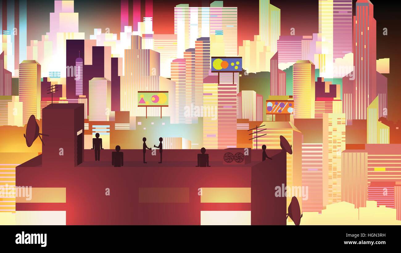 Rooftop walk Stock Vector Images - Alamy