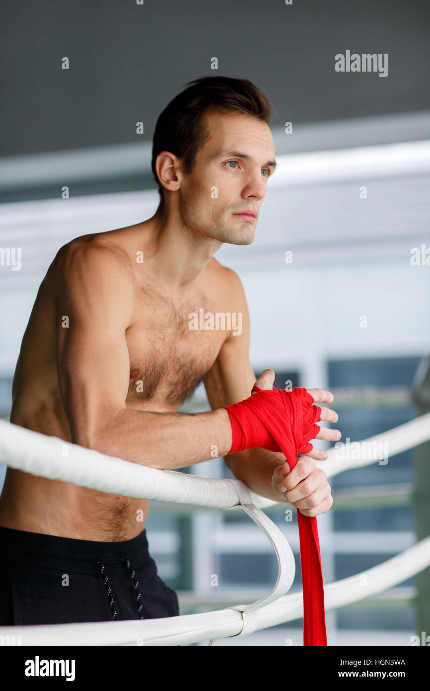 Young athlete in boxing ring Stock Photo - Alamy