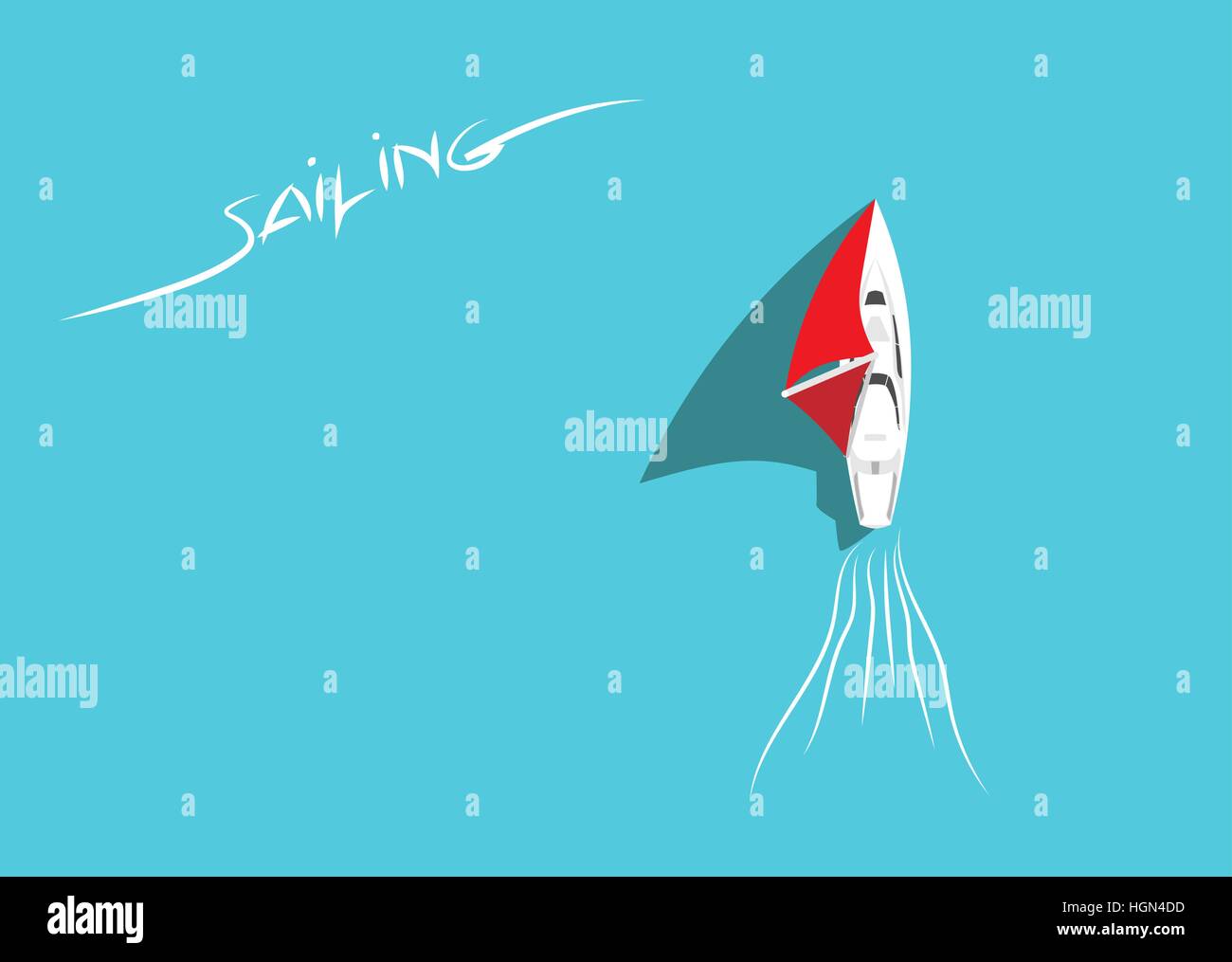 Top view boat in sea Stock Vector Images - Alamy