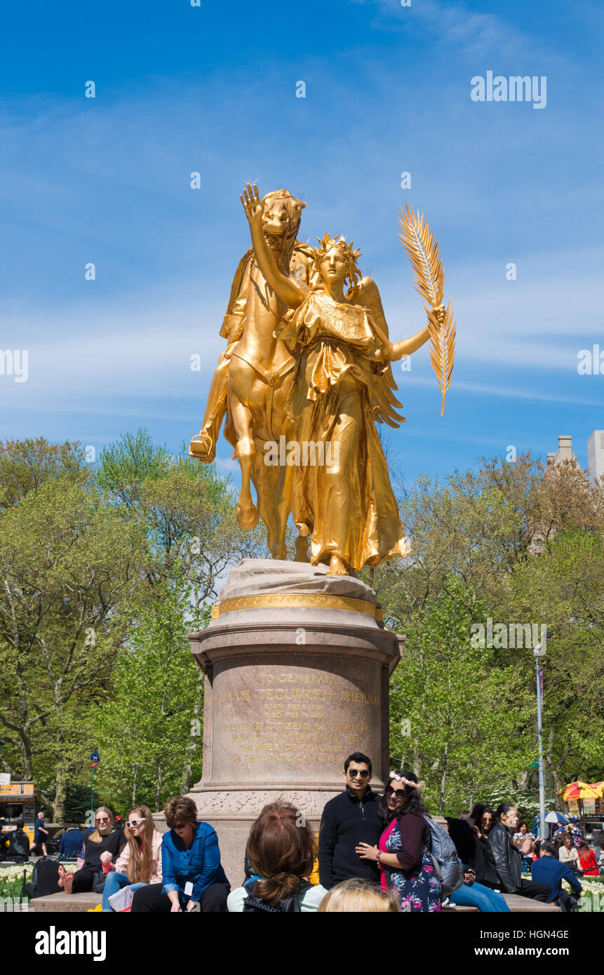 NEW YORK - APRIL 30, 2016: William sherman memorial in south central ...