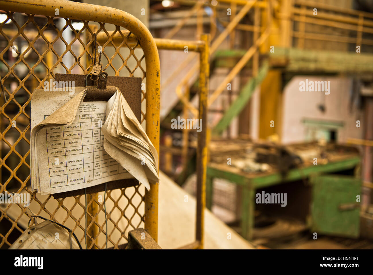 Production paperwork still on the line at the now closed Clock House ...