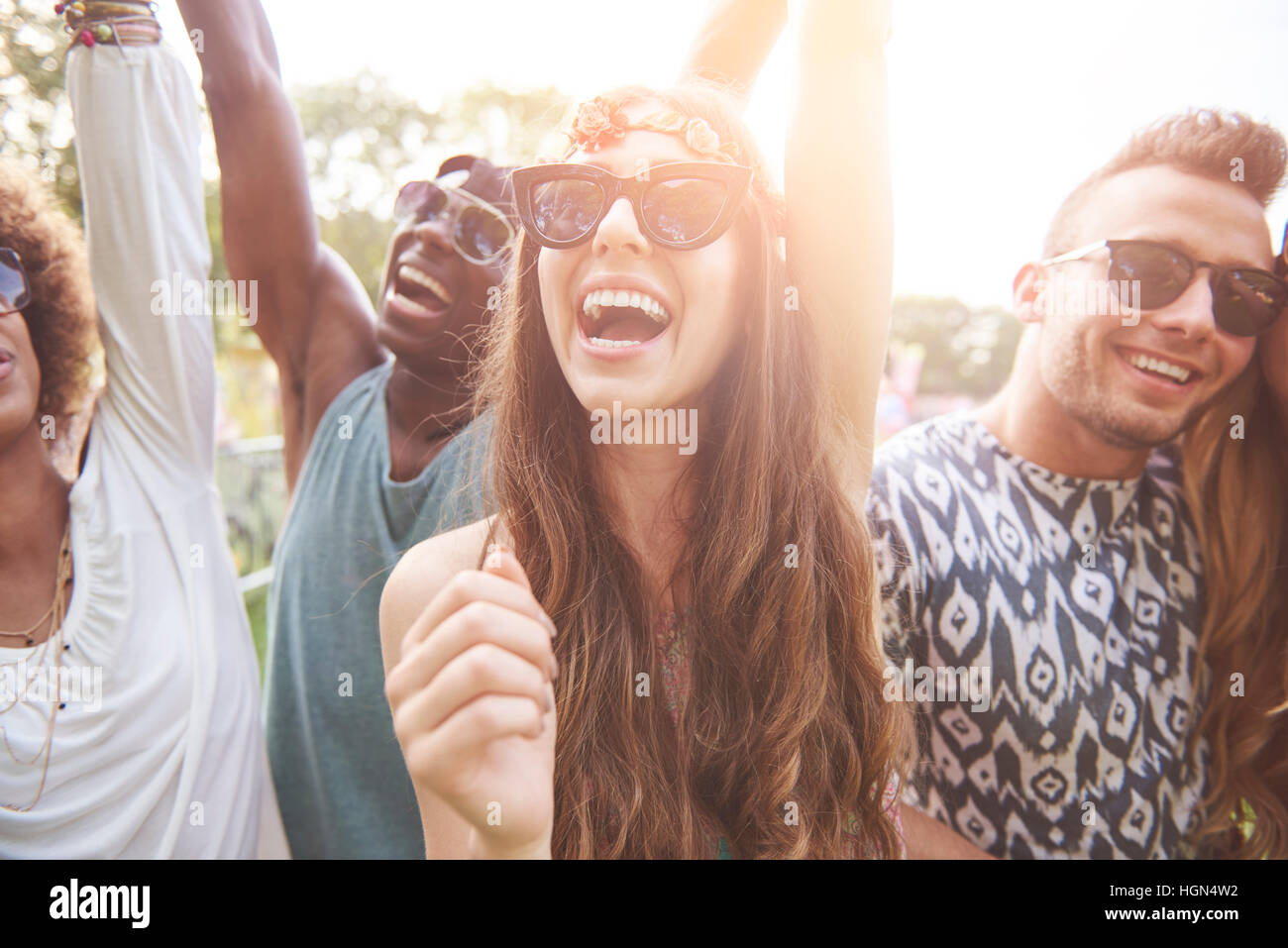 Chilling outdoors with best friends Stock Photo - Alamy