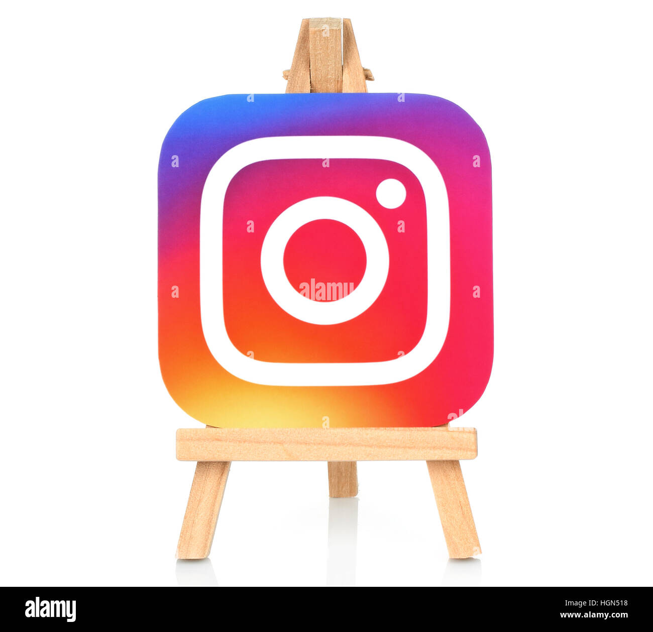 Kiev, Ukraine - August 30, 2016: Instagram icon printed on paper and ...