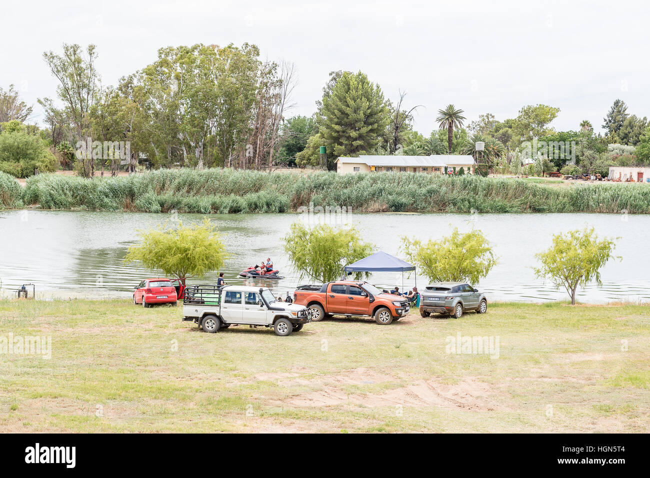 RITCHIE, SOUTH AFRICA - DECEMBER 24, 2016: Unidentified holidaymakers ...