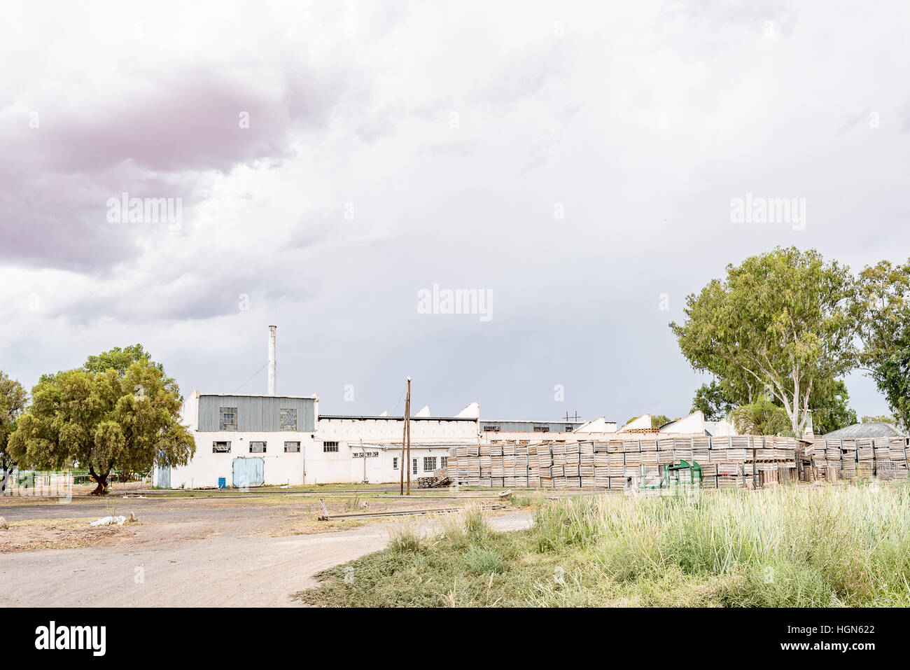 RITCHIE, SOUTH AFRICA - DECEMBER 25, 2016: Farm buildings next to the ...