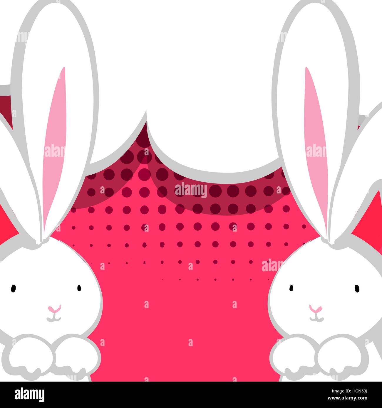 Two white cute rabbit red comic bubble Stock Vector Image & Art - Alamy
