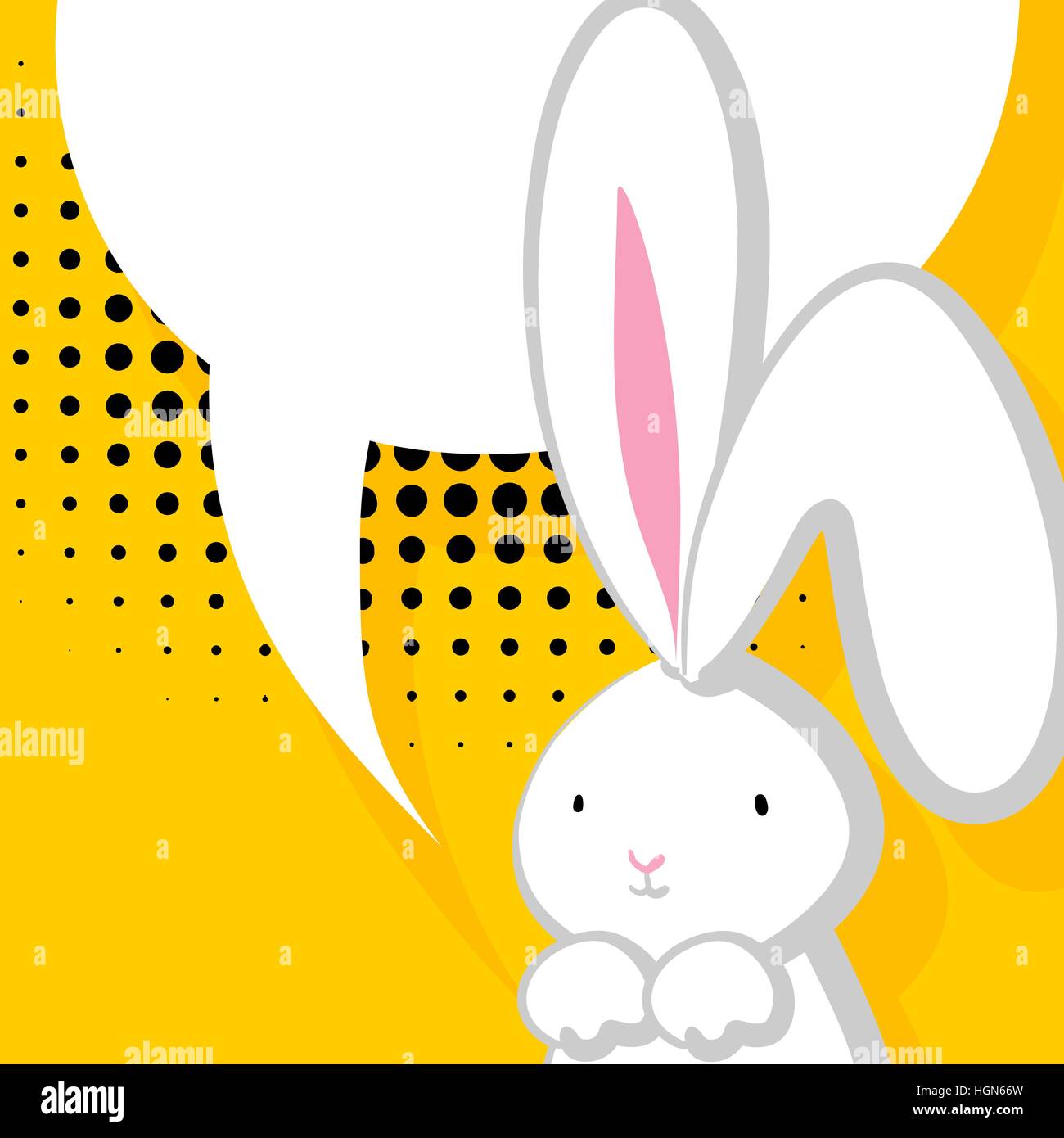 White cute rabbit comic bubble Stock Vector Image & Art - Alamy