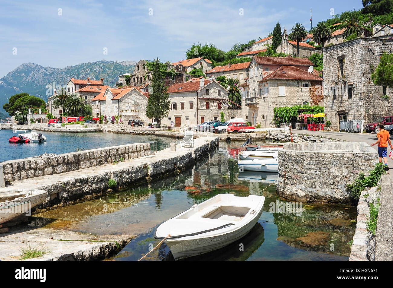 Perast, Montenegro - 24 June 2014: Village of Perast on the bay of ...