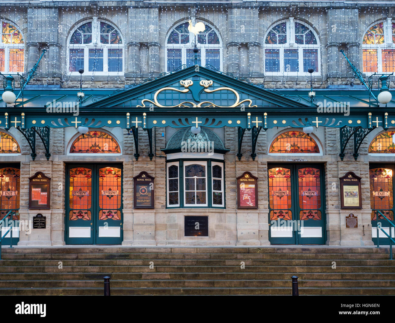 The Royal Hall at Dusk Harrogate North Yorkshire England Stock Photo ...