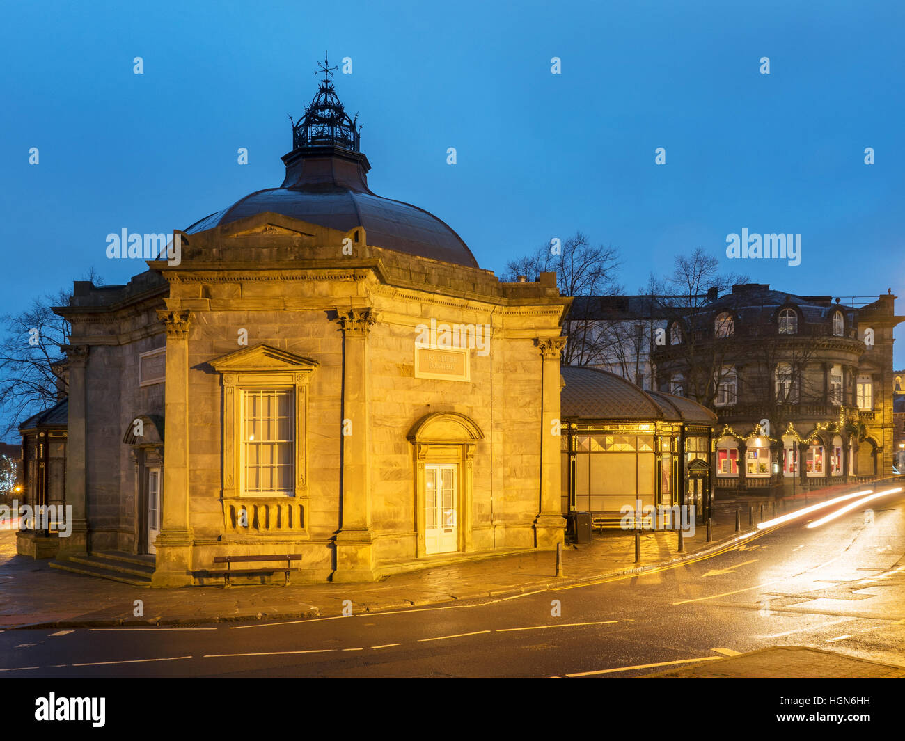 Royal Pump Room Museum at Dusk Harrogate North Yorkshire England Stock ...