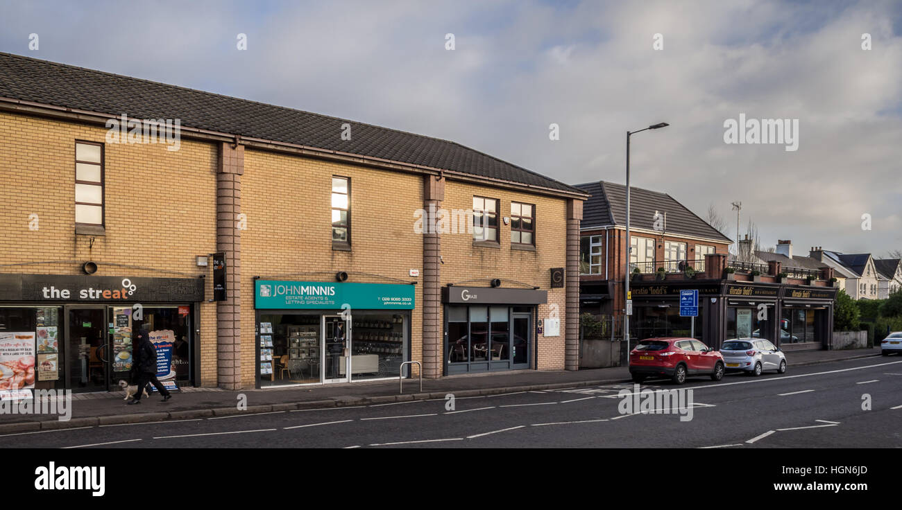 Commercial outlets in Ballyhackamore Stock Photo - Alamy