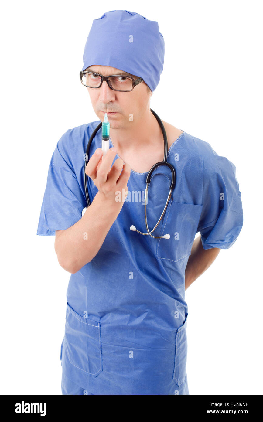 Mad doctor syringe hi-res stock photography and images - Alamy