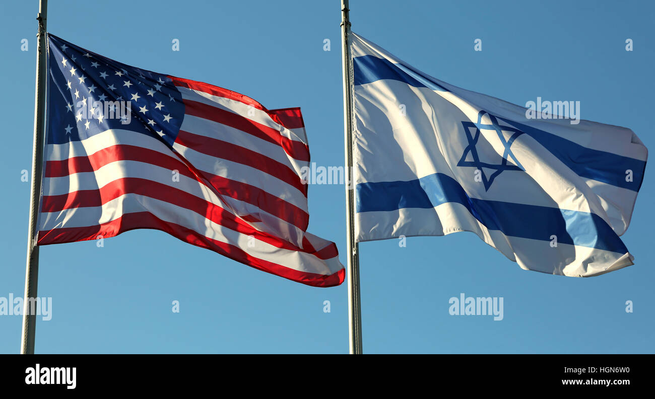 Israeli flags american flags hi-res stock photography and images - Alamy