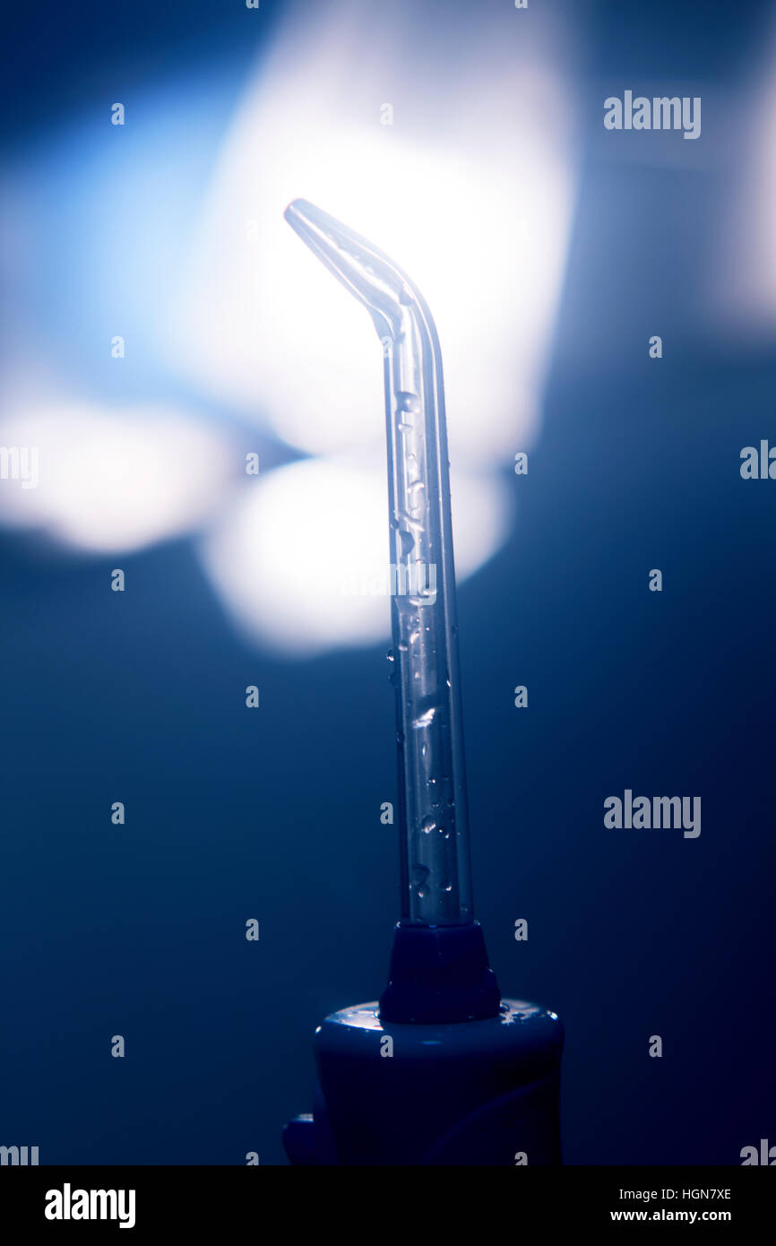 Water spray interdental cleaner head to liquid floss each tooth and ...