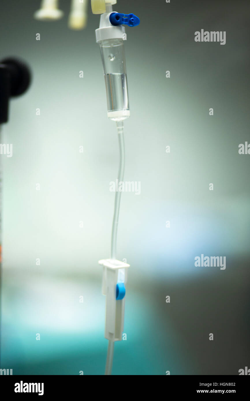 Hospital surgery medical drip in emergency room operating theater ward ...