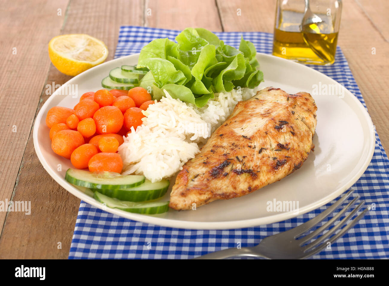 Chicken rice meal Stock Photo - Alamy