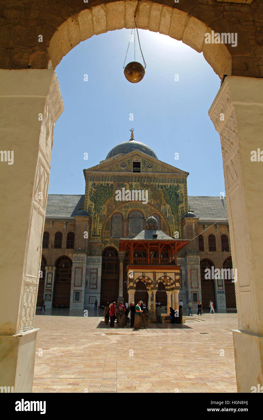 Syria Damasco Omayyadi mosque in the center of the courtyard The ...