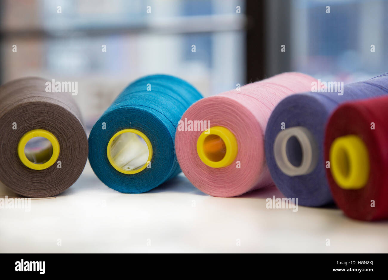 assorted thread rolls Stock Photo - Alamy