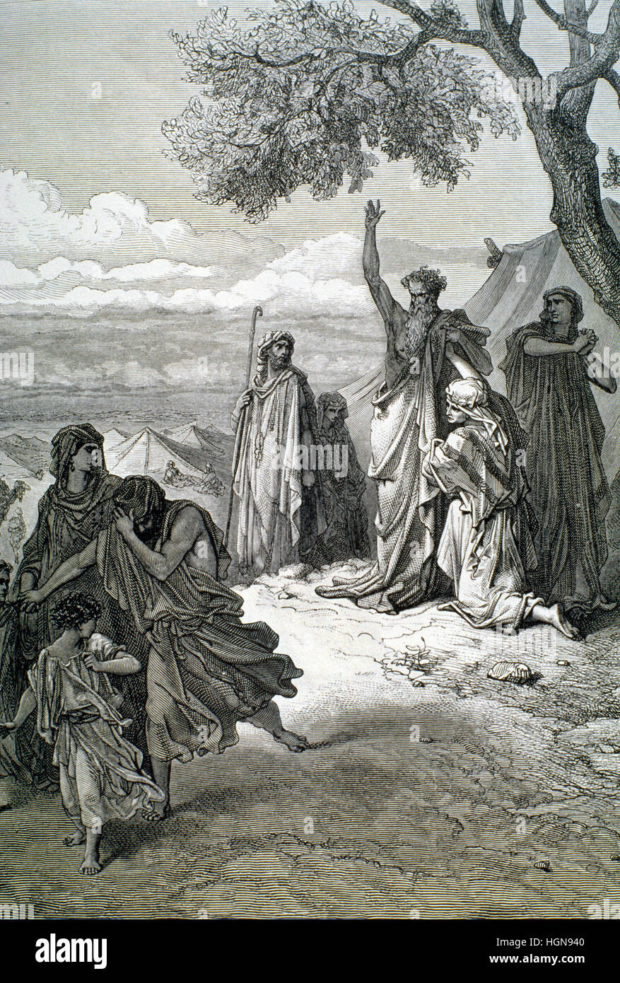 Noah Cursing His Youngest Son By Gustave Dore 1800's (Genesis 9:24-25 ...