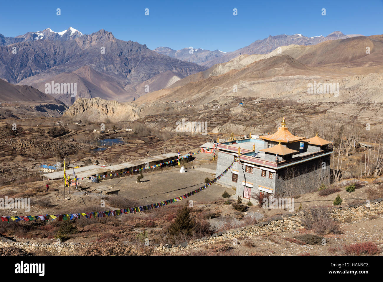 Buddhist temple of Muktinath lower Mustang, Nepal Stock Photo - Alamy