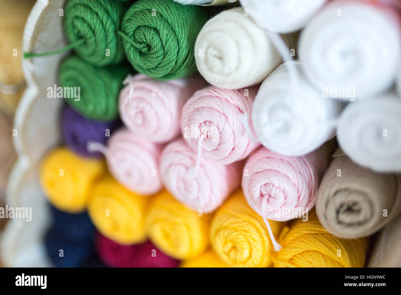 Knitting - rolls of soft wool Stock Photo - Alamy