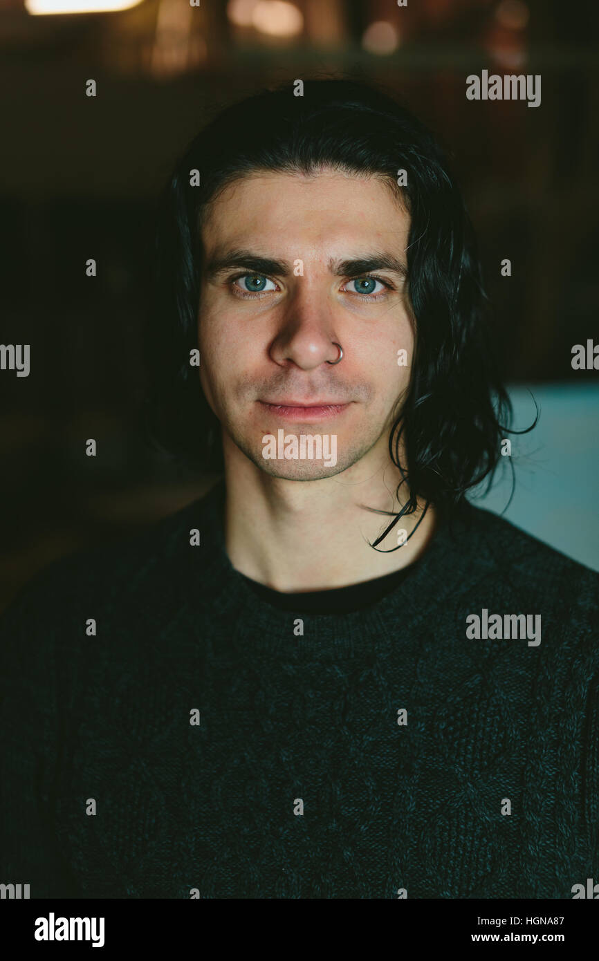 Long haired stylish hipster hi-res stock photography and images - Alamy