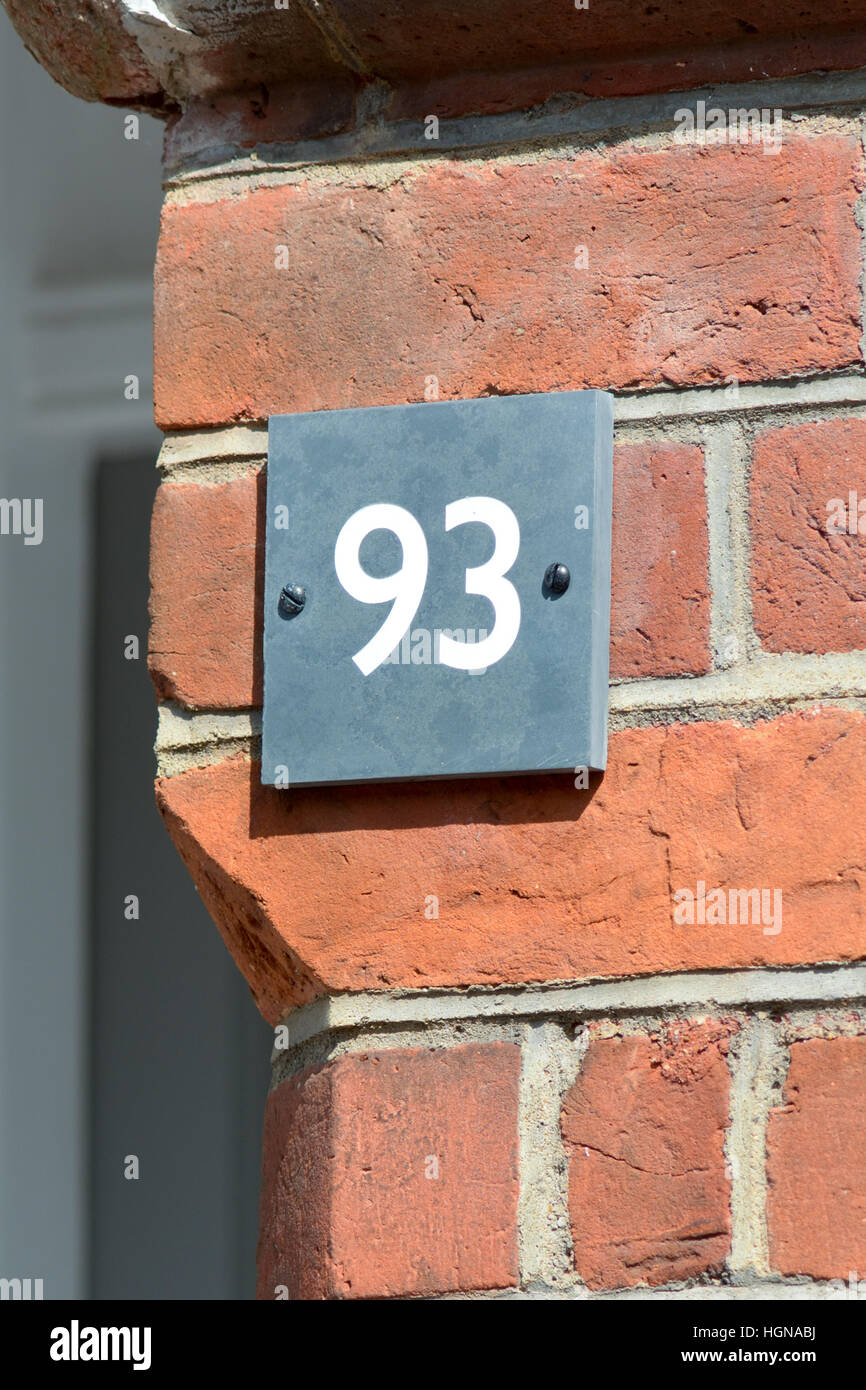 House number 93 sign hi-res stock photography and images - Alamy