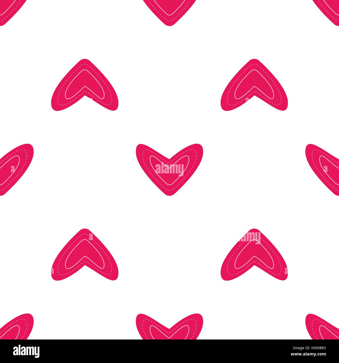 Seamless pattern with dark pink hearts on white background Stock Vector ...