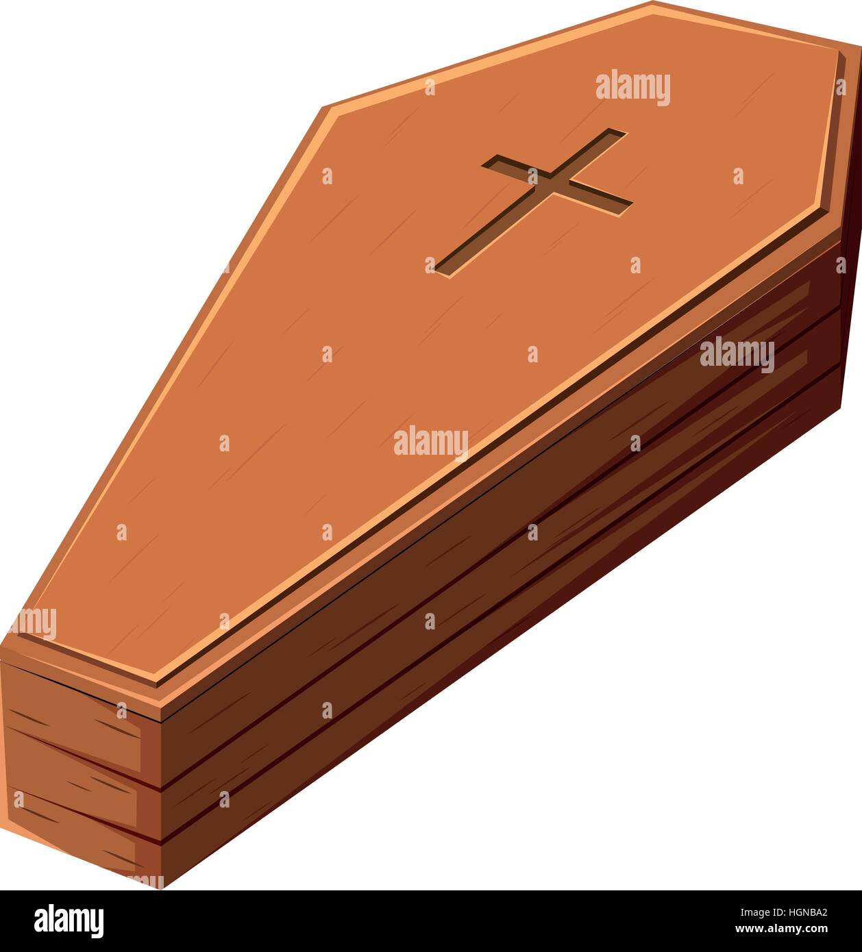 Wooden cofin with christain cross illustration Stock Vector Image & Art ...