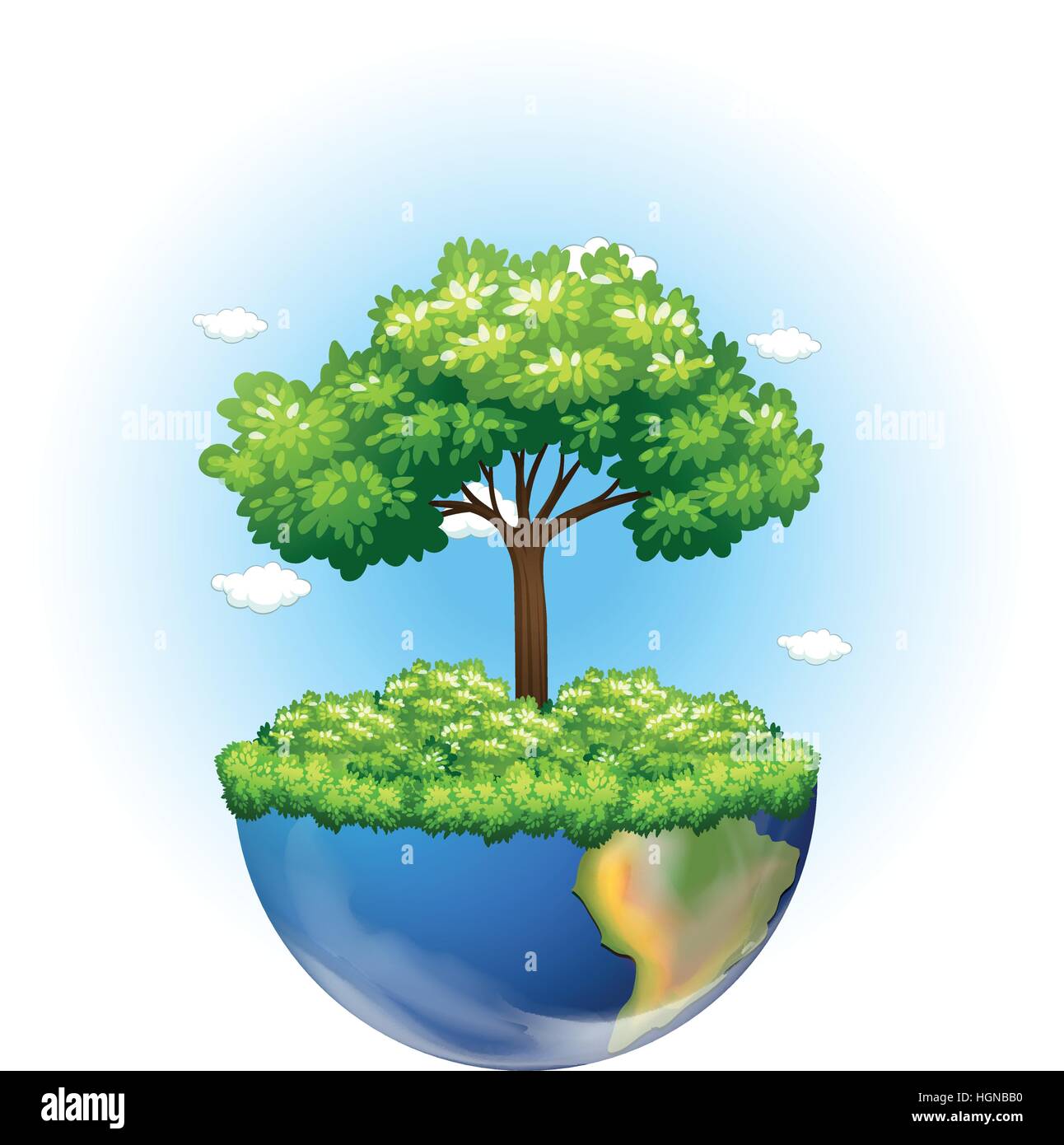 Isolated image tree growing Stock Vector Images - Alamy