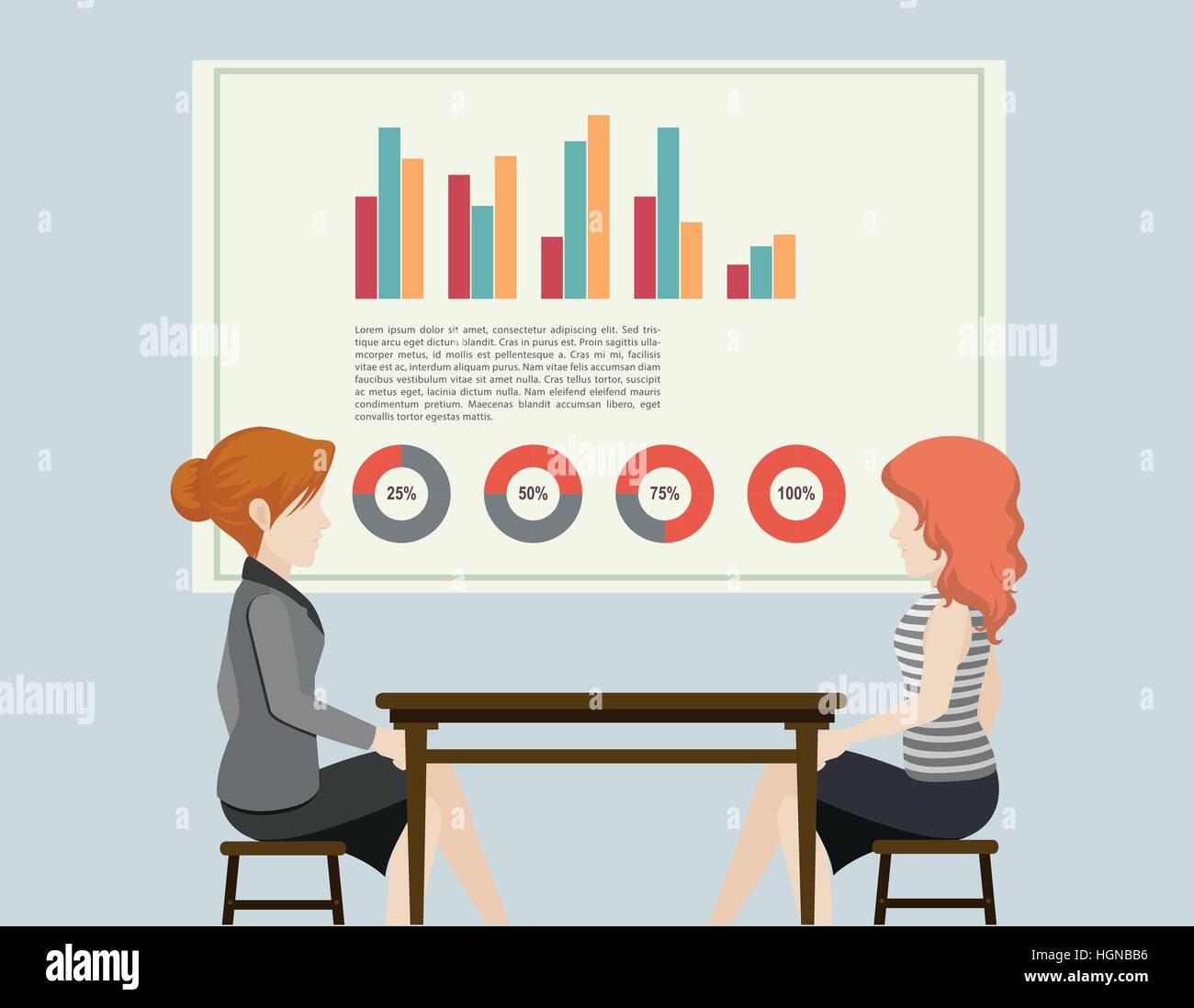 Business people and graphs illustration Stock Vector Image & Art - Alamy