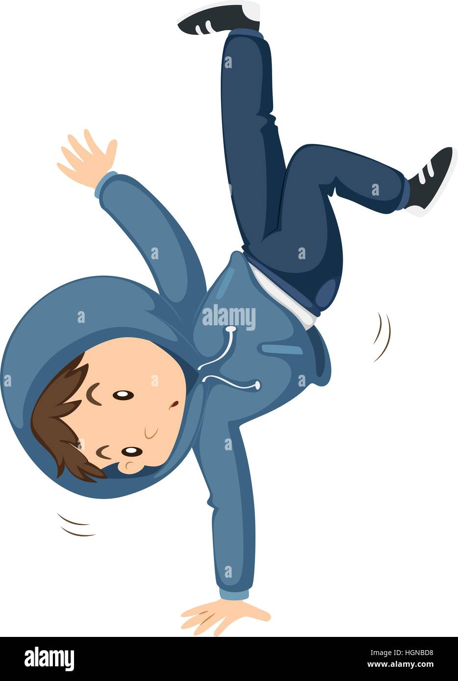 Boy doing breakdancing alone illustration Stock Vector Image & Art - Alamy